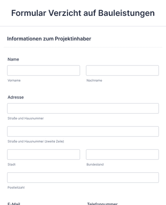 Formular Verzicht auf Bauleistungen Formularvorlage | Jotform