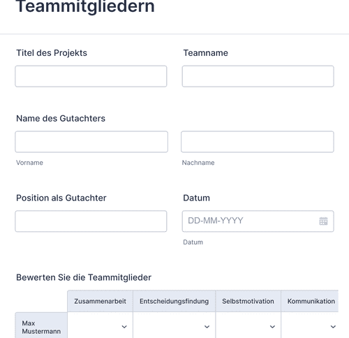 Personalstammblatt (Kooperationspartner) Formularvorlage | Jotform
