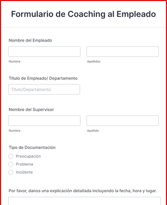 Formulario de Coaching al Empleado Plantilla de formulario | Jotform