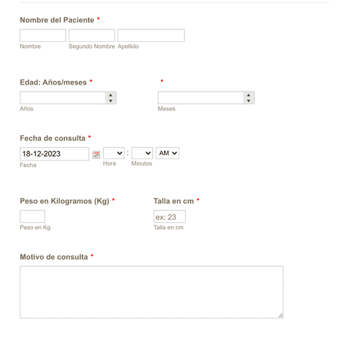 Formulario de Consultas Pediátricas Plantilla de formulario | Jotform
