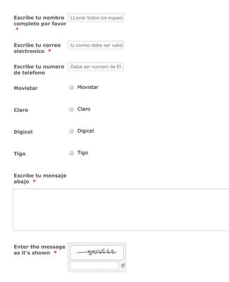 Formulario de Contacto Plantilla de formulario | Jotform