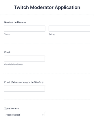Formulario de Moderador de Twitch Plantilla de formulario | Jotform