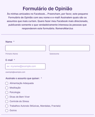 Formulário de Opinião Atualizado Modelo de Formulário | Jotform