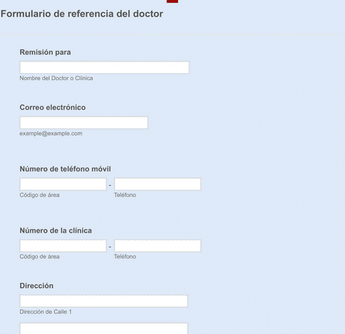 Formulario de referencia del doctor Plantilla de formulario | Jotform