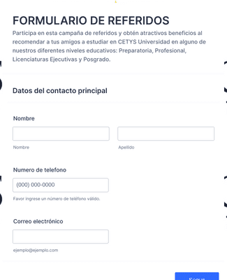 FORMULARIO DE REFERIDOS_CETYS Plantilla de formulario | Jotform