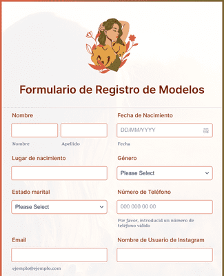 Formulario de Registro de Modelos Plantilla de formulario | Jotform