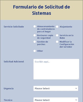 Formulario de Solicitud de Sistemas Plantilla de formulario | Jotform
