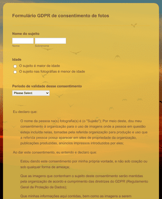 Formulário GDPR de consentimento de fotos Modelo de Formulário | Jotform