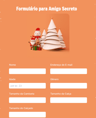 Formulário para Amigo Secreto Modelo de Formulário | Jotform