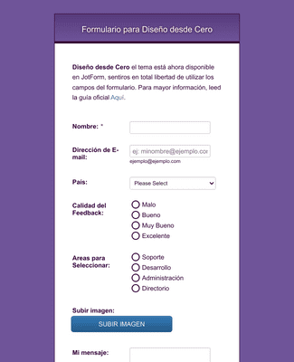 Formulario para Diseño desde Cero Plantilla de formulario | Jotform