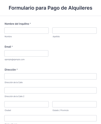 Formulario para Pago de Alquileres Plantilla de formulario | Jotform