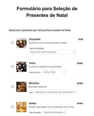 Formulário para Seleção de Presentes de Natal Modelo de Formulário ...