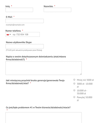 Formularz Aplikacyjny MNF Mastermind Szablon Formularza | Jotform