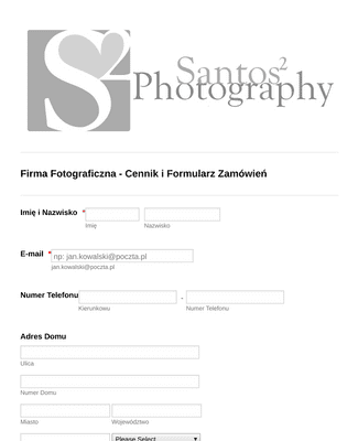 Formularz Bookingu Sesji Fotograficznej Szablon Formularza | Jotform