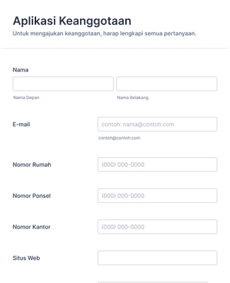 Formulir Aplikasi Keanggotaan Template Formulir | Jotform