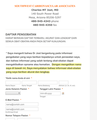 Formulir Daftar Obat Pasien Template Formulir | JotForm