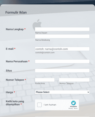 Formulir Iklan Dasar Yang Disesuaikan Template Formulir | Jotform