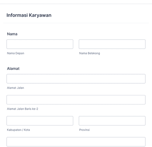 Formulir Informasi Karyawan Template Formulir | Jotform