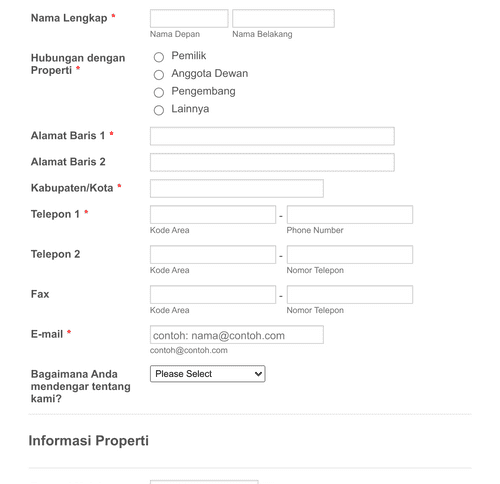 Formulir Informasi Properti Template Formulir | Jotform