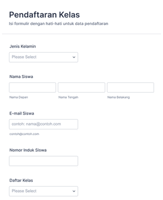 Formulir Pendaftaran Kelas Template Formulir | Jotform