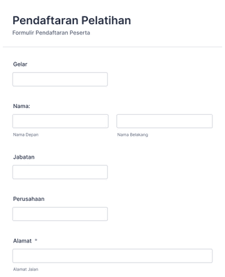 Formulir Pendaftaran Pelatihan Template Formulir | Jotform