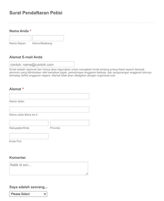 Formulir Penandatanganan Petisi Online Template Formulir | Jotform