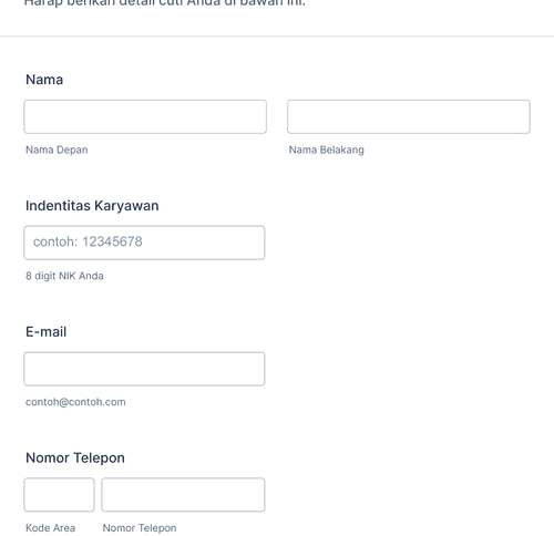 Formulir Permohonan Cuti Template Formulir | Jotform