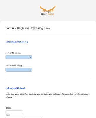 Formulir Pembukaan Rekening Template Formulir | JotForm