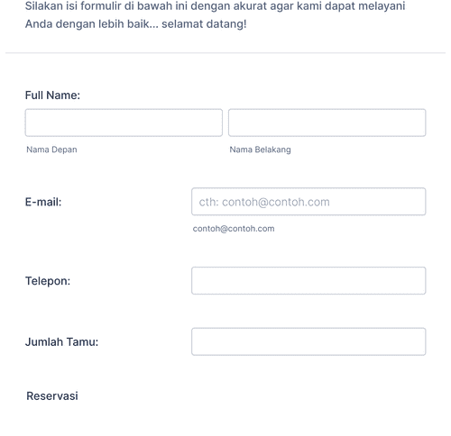 Formulir Reservasi Restoran Template Formulir | Jotform