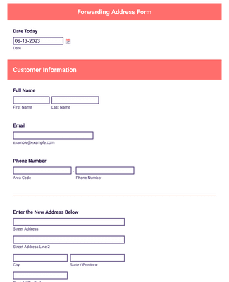 Forwarding Address Form Template | Jotform