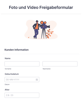 Foto und Video Freigabeformular Formularvorlage | Jotform