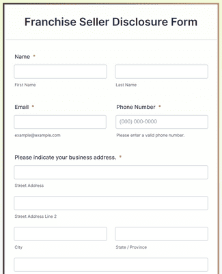 Franchise Seller Disclosure Form Template | Jotform