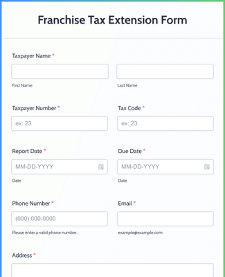 Franchise Tax Extension Form Template | Jotform