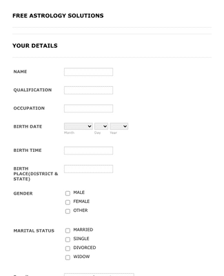 Free Astrology Solutions Request Form Template | Jotform
