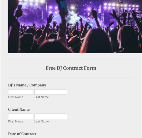 Free DJ Contract Form Template | Jotform