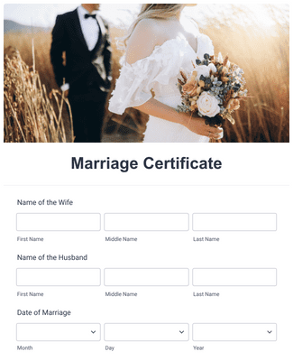 Free Marriage Certificate Form Template | Jotform