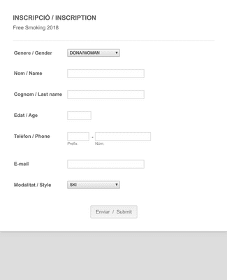 free smoking Form Template | Jotform