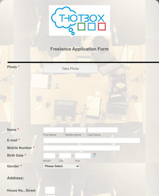 Freelance Application Form Template | Jotform