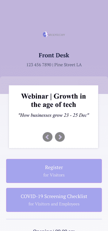 Front Desk App Template | Jotform