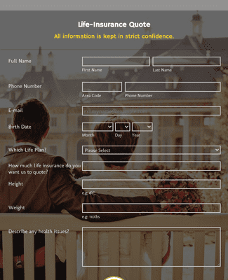 Fullscreen Life-Insurance Quote Form Template | Jotform
