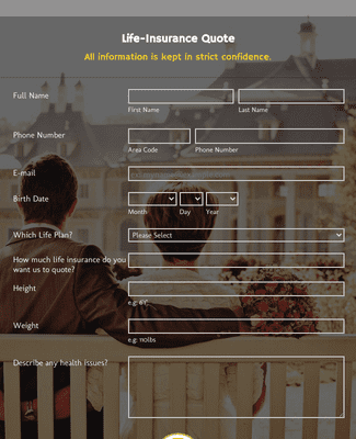 Fullscreen Life-Insurance Quote Form Template | Jotform