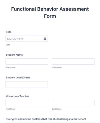 Functional Behavior Assessment Form Template | Jotform