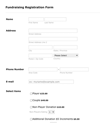 Fundraising Registration Form Template | Jotform