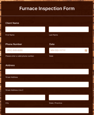 Furnace Inspection Form Template | Jotform