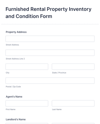 Furnished Rental Property Inventory and Condition Form Template | JotForm