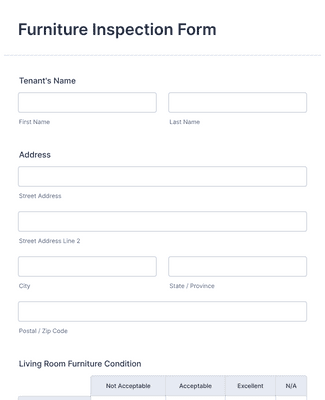 Furniture Inspection Form Template | Jotform