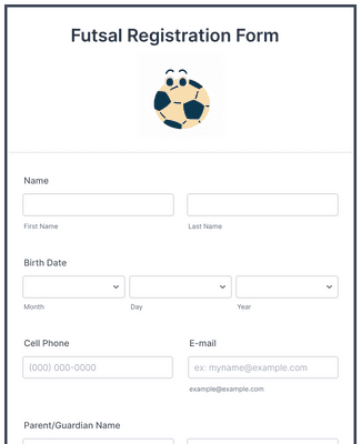 Futsal Registration Form Template | Jotform