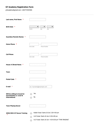 G7 Academy Registration Form Template | Jotform