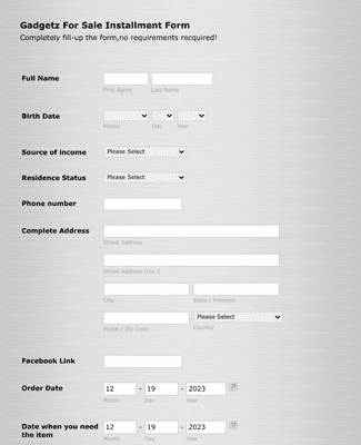 Item Order Form Template | Jotform