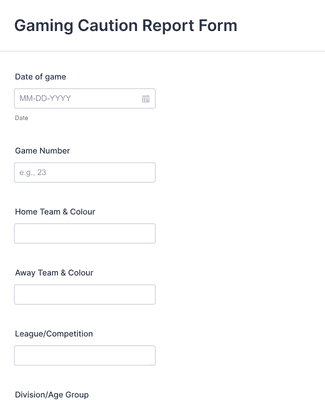 Gaming Caution Report Form Template | Jotform